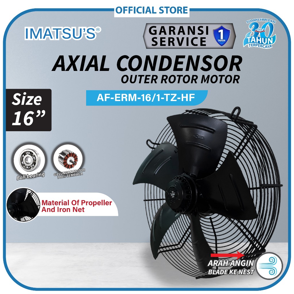 Jual Axial Fan 16 Inch Fan Condensor Kipas Chiller Condenser 16" 220V ...