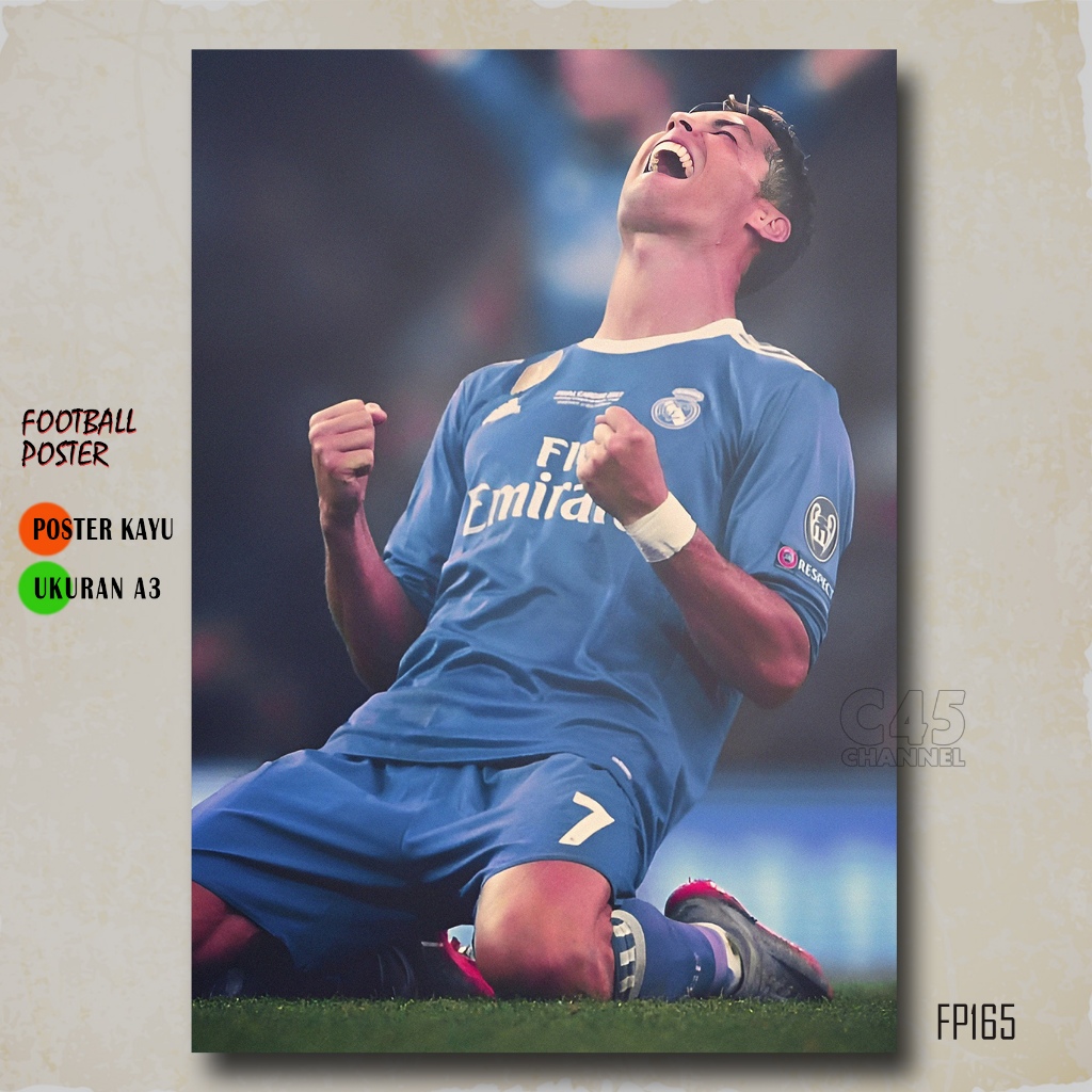 Jual Wood Poster CRISTIANO RONALDO Hiasan Dinding Sport Sepak Bola ...