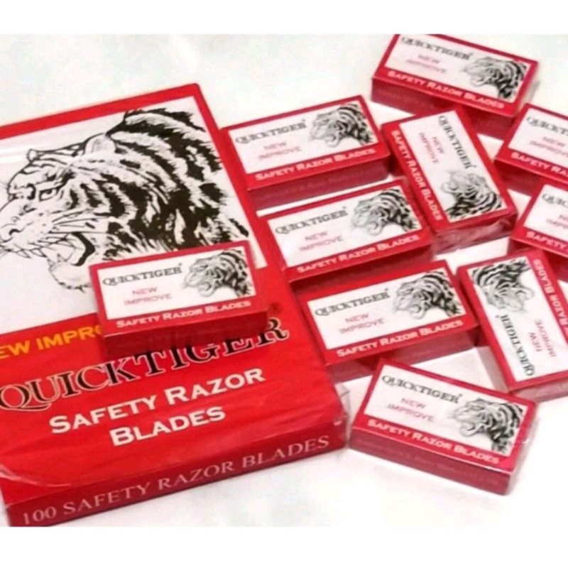 Jual [1 BOX ISI 100 KEPING] Silet QuickTiger Pisau Cukur Refill Silet ...