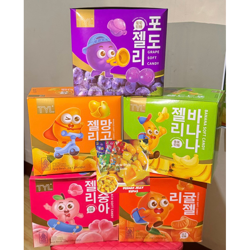Jual [Halal] Permen Jelly Kupas Isi 20 Bks x 20g / Tyl Gummy Candy ...