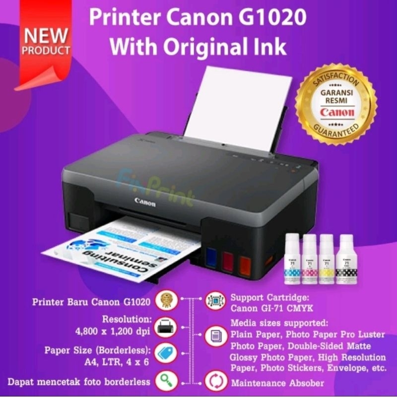 Jual CANON G1020 PRINTER NEW |||||||| usb only printer label barcode xp ...