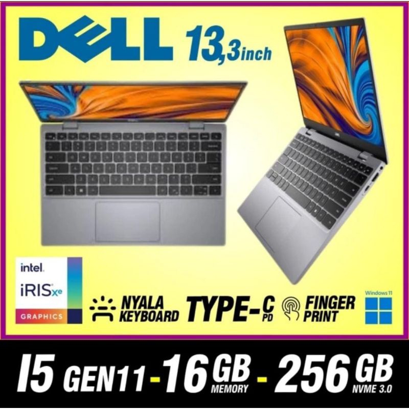 Jual DELL 3320 Lattitude 13 Core i5 1135G7 8GB 256GB nvme W11 Finger ...