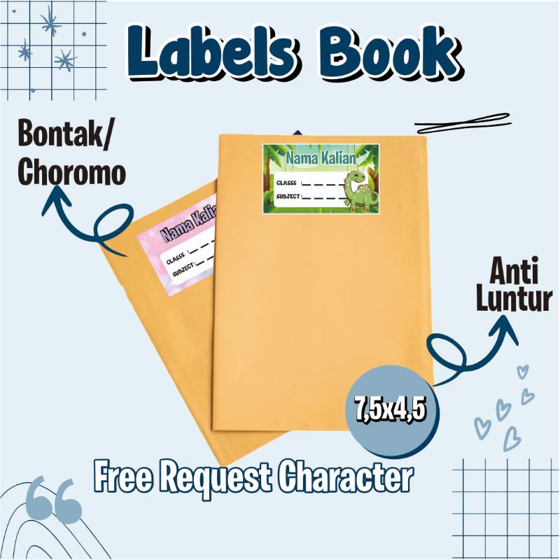 Jual CETAK LABEL BUKU | LABEL NAMA BUKU SEKOLAH | LABEL BUKU ANAK ...