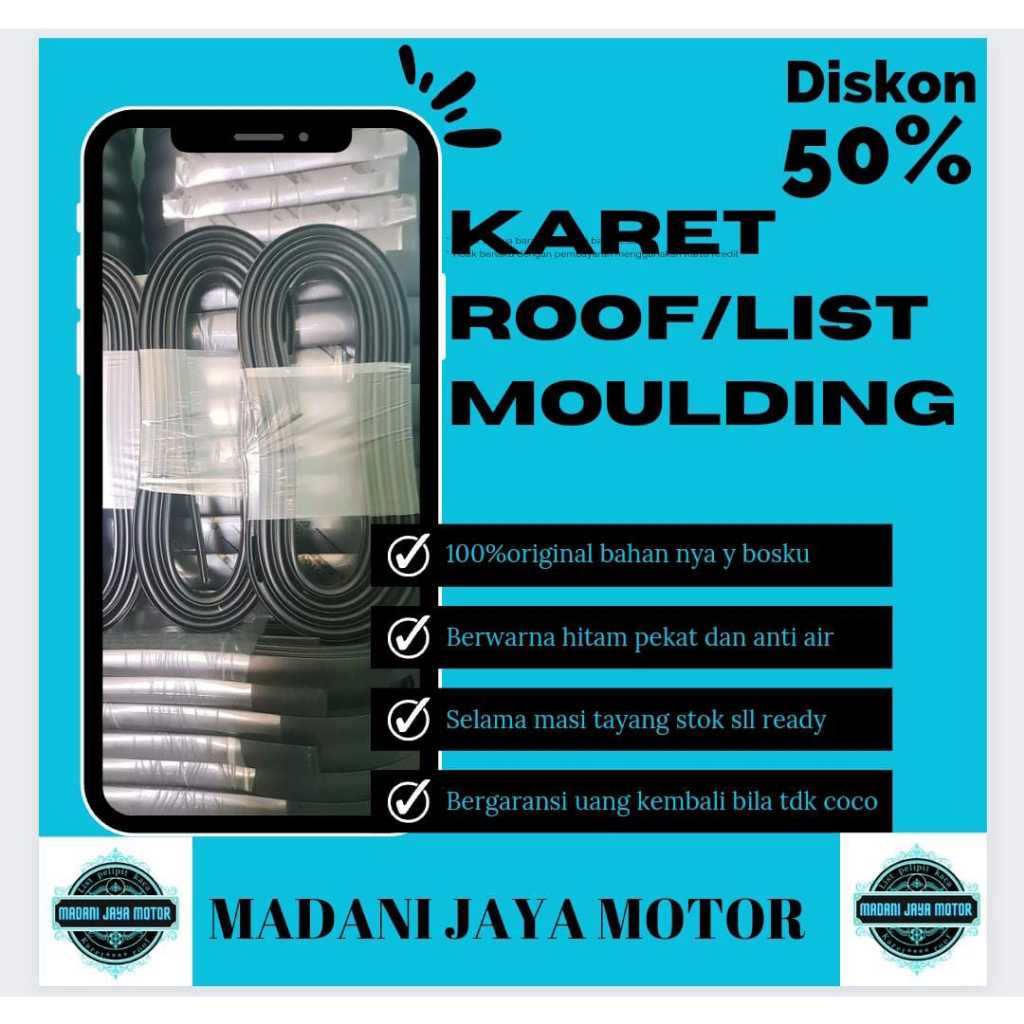 Jual karet atap mobil /list atap mobil/karet roof /drip side/list ...