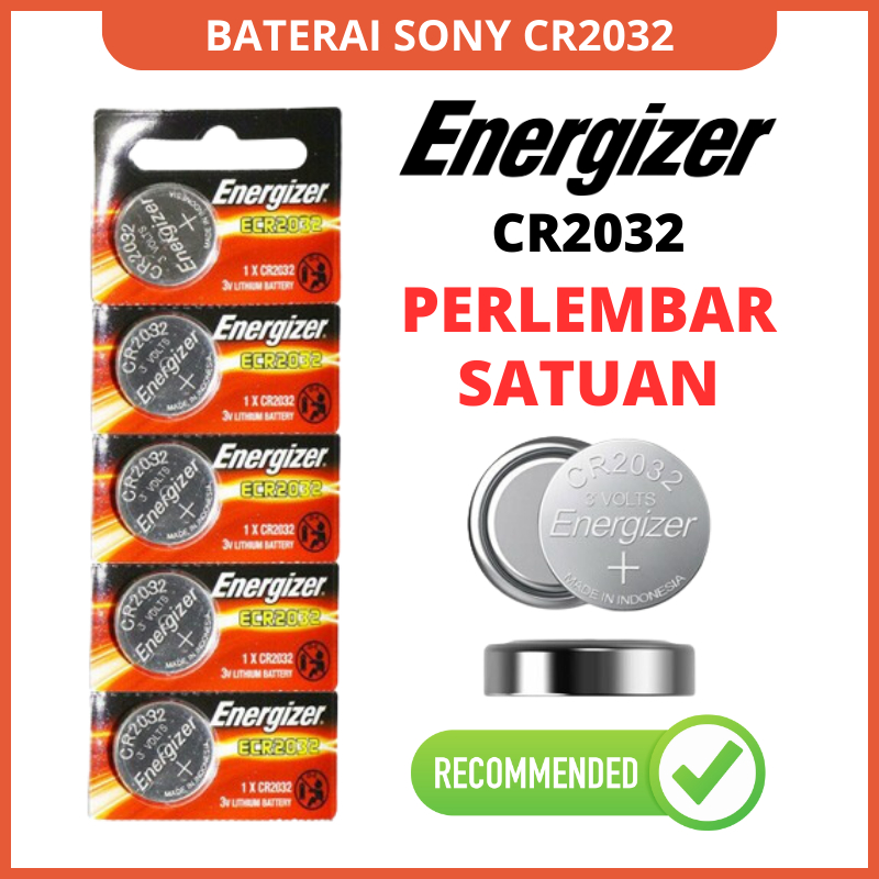 Jual Baterai Energizer CR2032 3V Perlembar Satuan Batre Kunci Remote ...