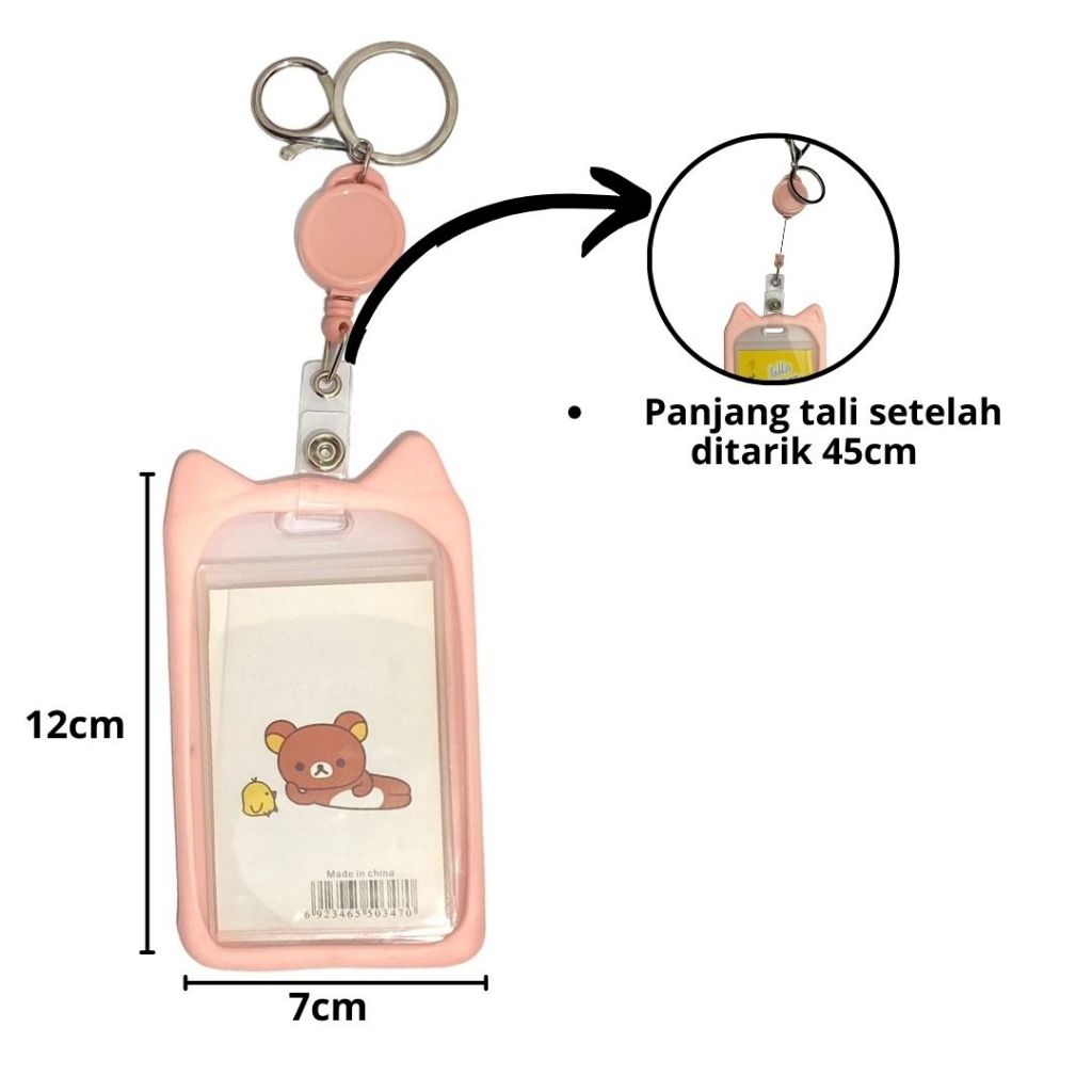 Jual MM - Name Tag Lanyard Gantungan Kartu Motif Kucing Kelinci Akses ...