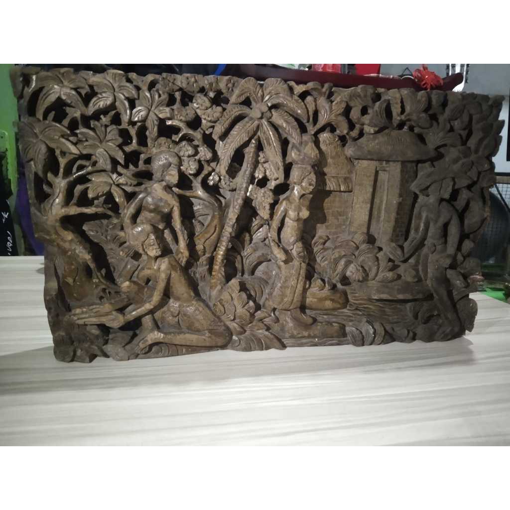Jual Relief Ukiran Bali Tahun 80an Kayu Kuno Jadul Antik | Shopee Indonesia