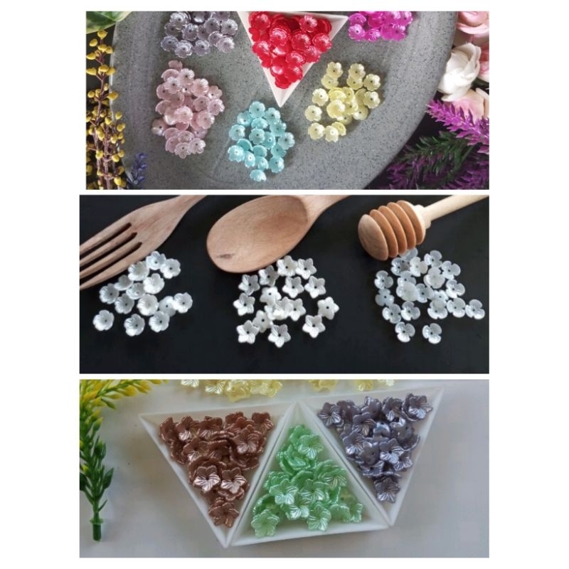 Jual Manik Kelopak Bunga Akrilik Mini Manik Bunga Putih Mote Kelopak ...