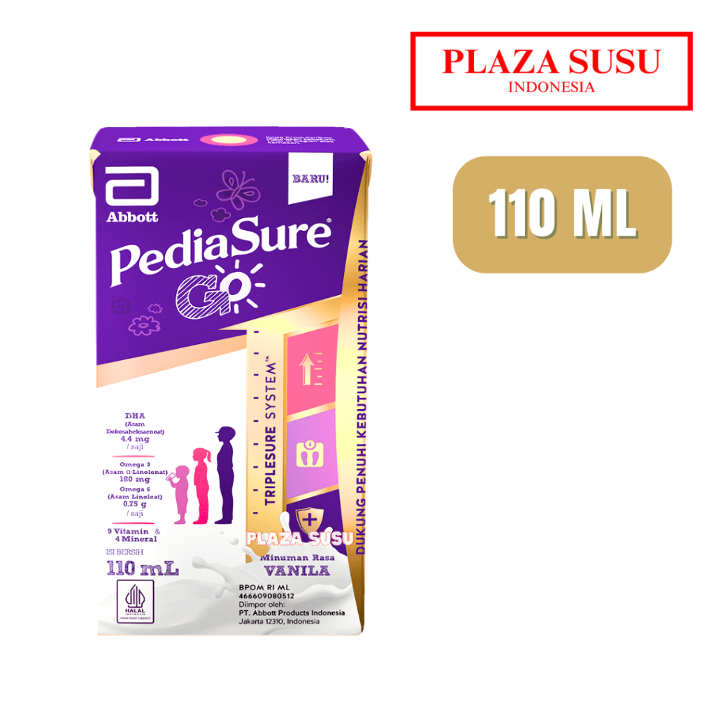 Jual PEDIASURE GO 110 ML VANILA SUSU CAIR SUSU UHT ANAK USIA 1-10 TAHUN ...