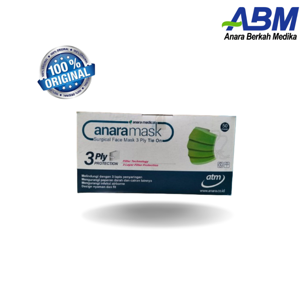 Jual ANARA - Masker Medis 3ply Tie On isi 50 | Shopee Indonesia