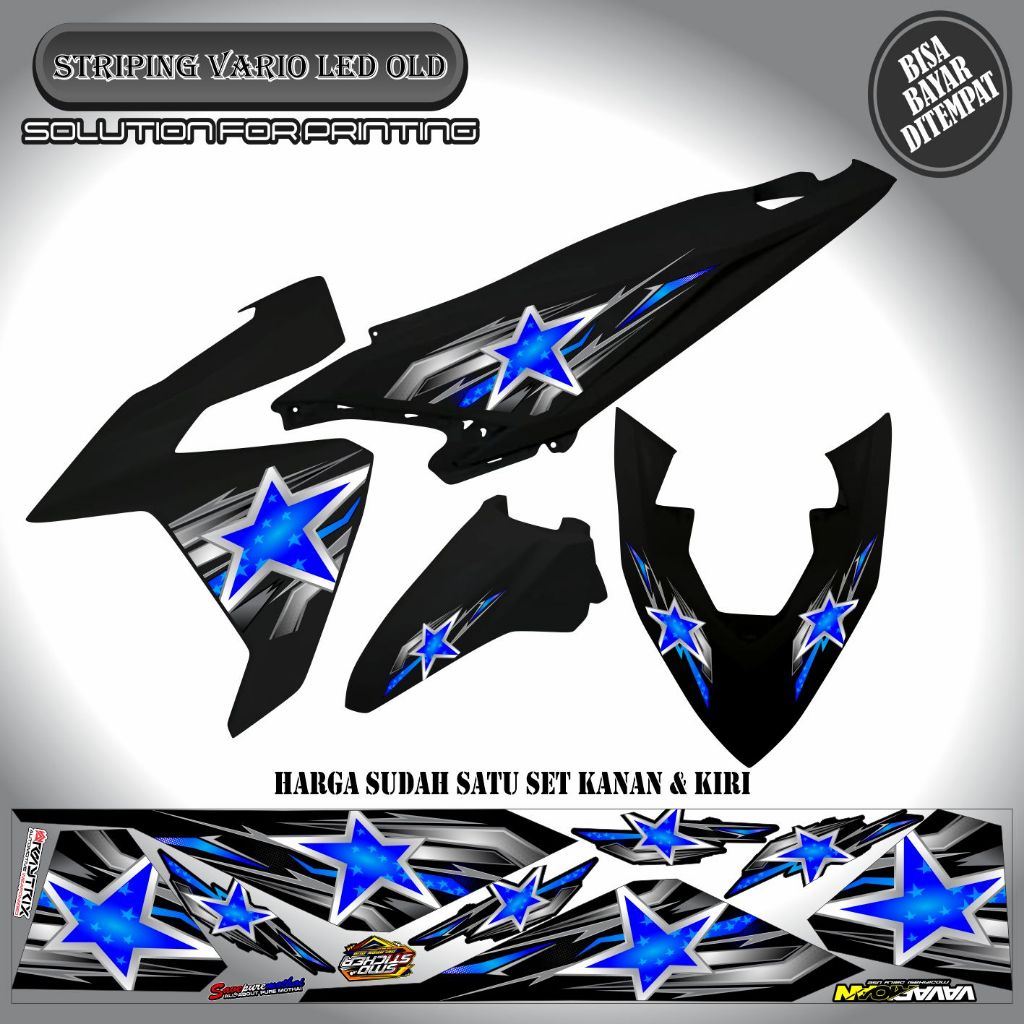 Jual STRIPING VARIASI STICKER HONDA VARIO LED OLD GEN 1 125 / 150 MOTIF BINTANG | Shopee Indonesia