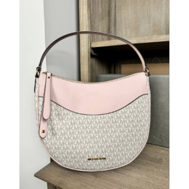 Jual MK Dover Large Half Moon Shoulder Bag in Signature Powder k ...