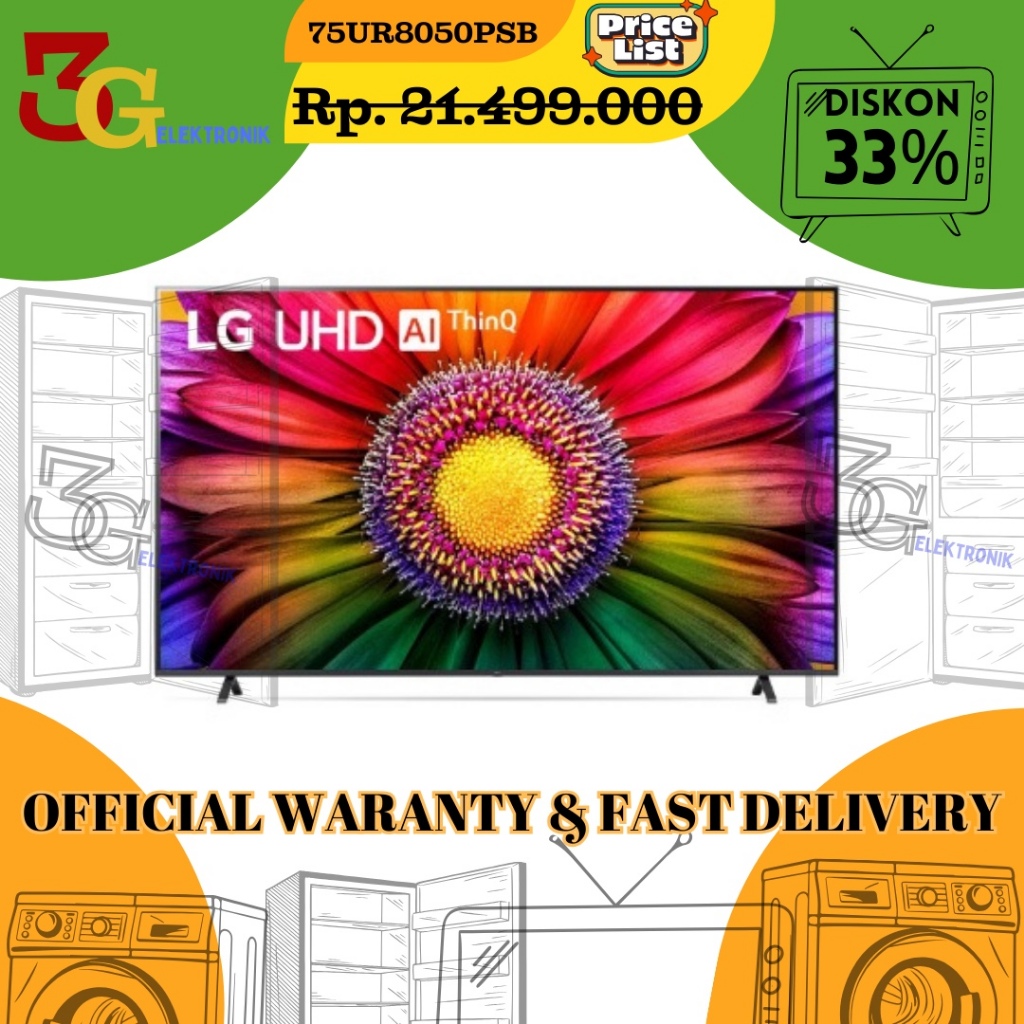 Jual LG LED TV LG 4K Smart TV LG 75UR8050PSB | Shopee Indonesia