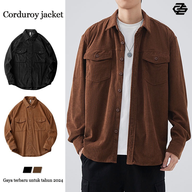 Jual Kemeja Korduroi Polos Pria Lengan Panjang jaket corduroy pria ...