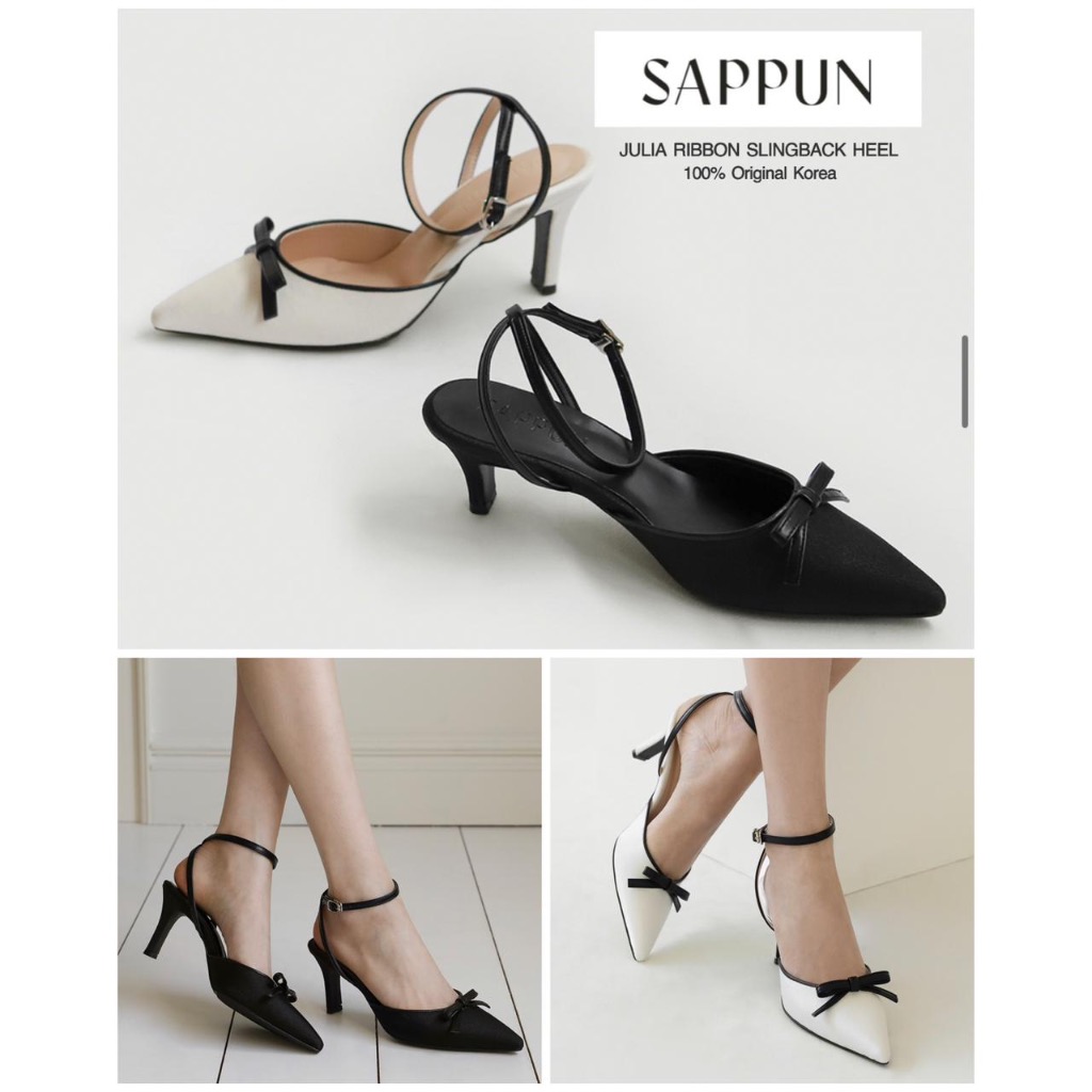 Jual SAPPUN Julia Ribbon Slingback Heel | Shopee Indonesia