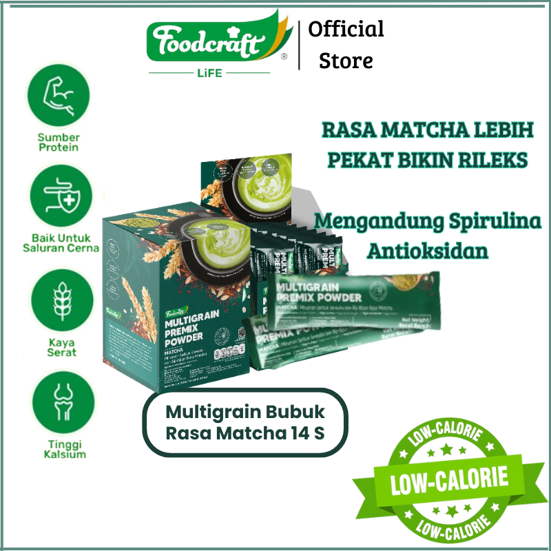 Jual Foodcraft Multigrain Green Matcha Premix Powder Minuman Serbuk ...