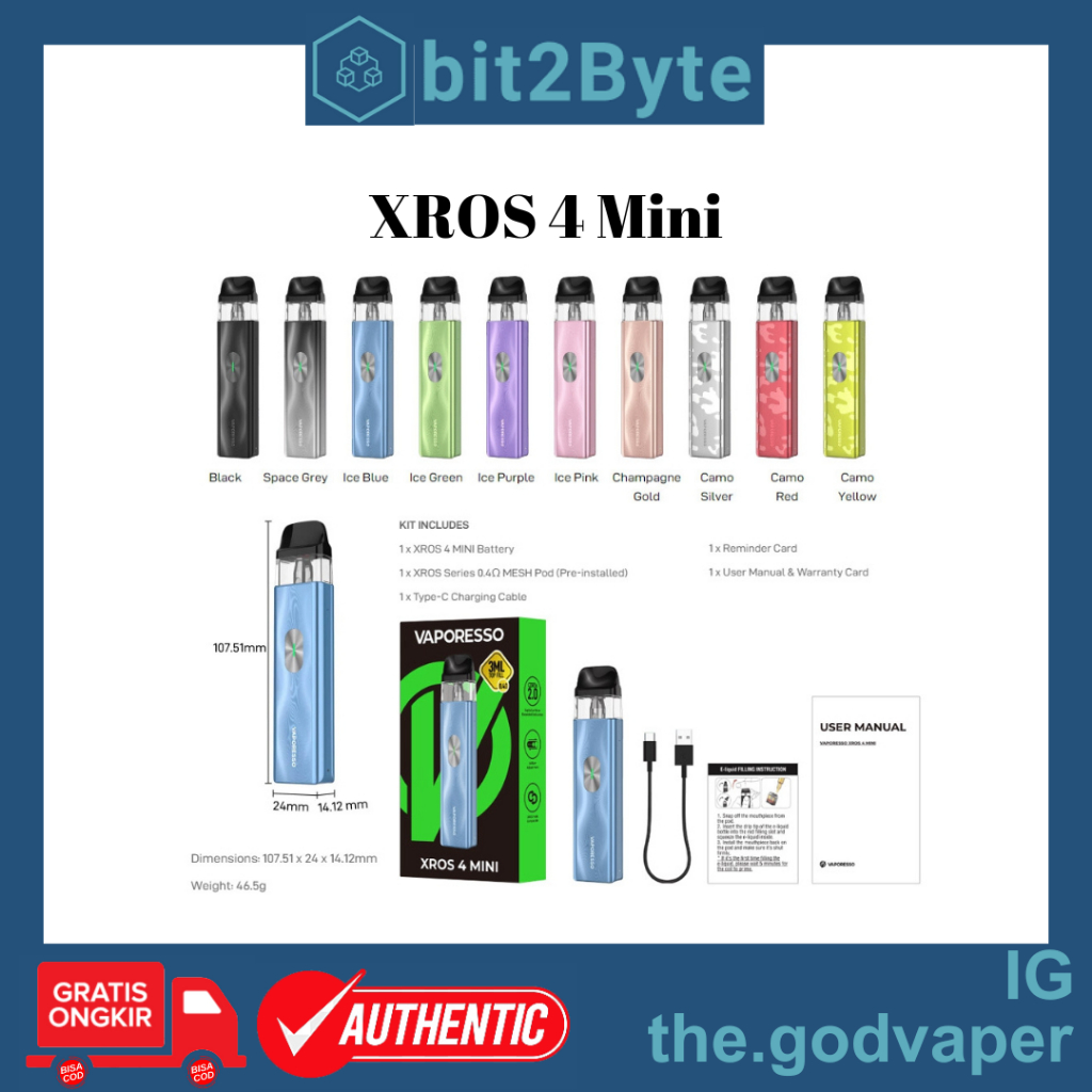 Jual Vaporesso XROS 4 Mini Pod Kit 1000mAh | Shopee Indonesia