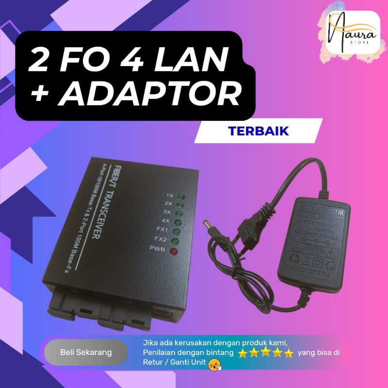 Jual Media Converter 2FO 4Lan 10/100Mbps | Shopee Indonesia