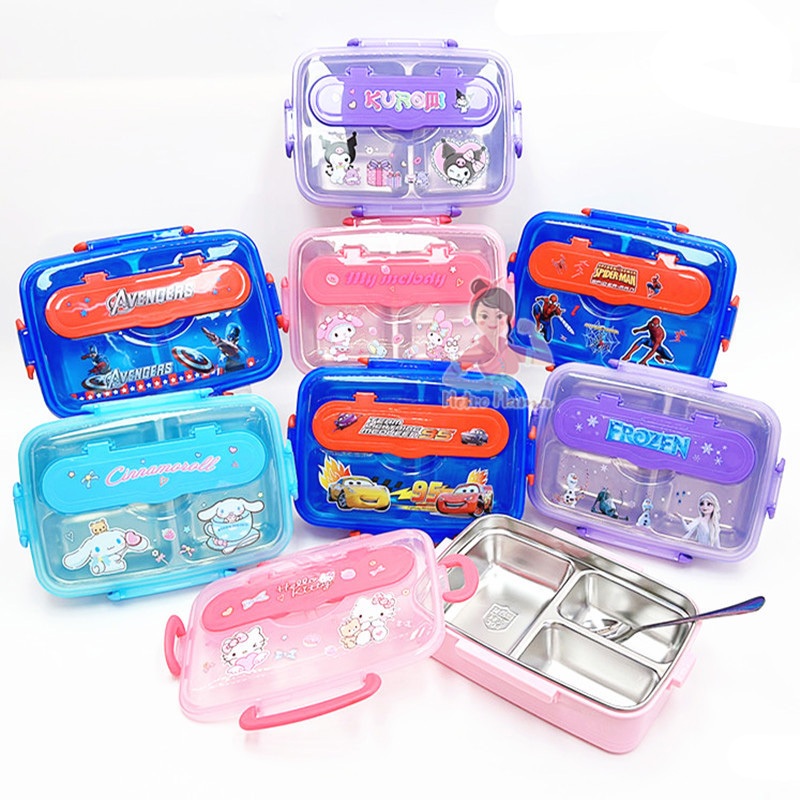 Jual Kotak Makan 3Sekat Stainless Steel 304 Labubu Hellokitty Kuromi ...