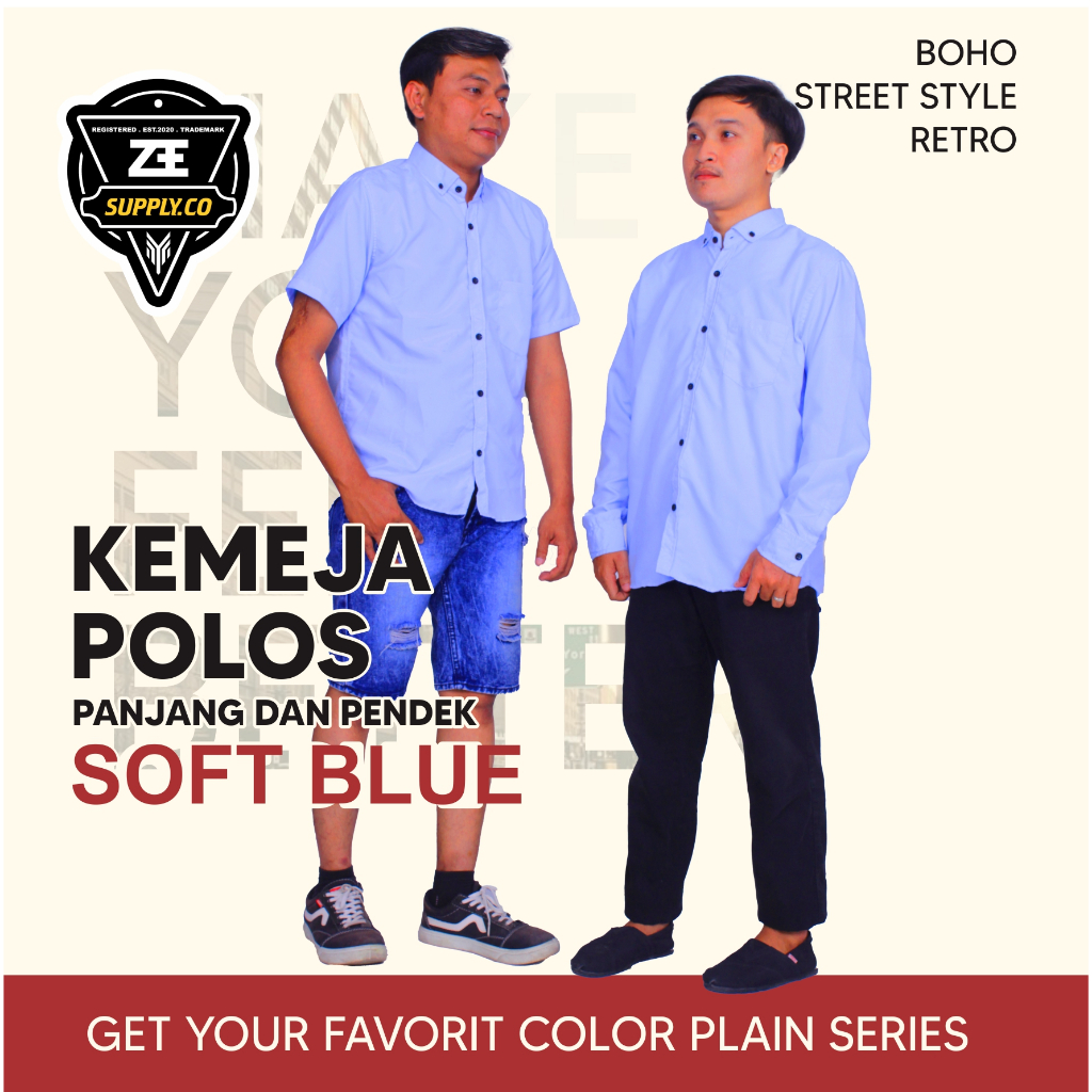 Jual KEMEJA / HEM Polos Pria / Cowok Lengan Panjang & Pendek Kasual ...