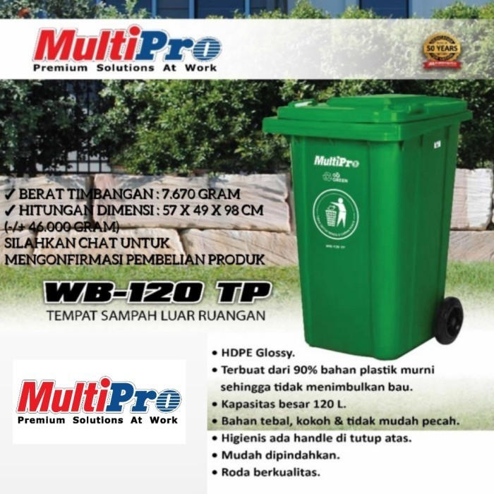 Jual Tempat Tong Sampah Plastik 120 Liter Roda Plastic Dust Bin With Wheel | Shopee Indonesia