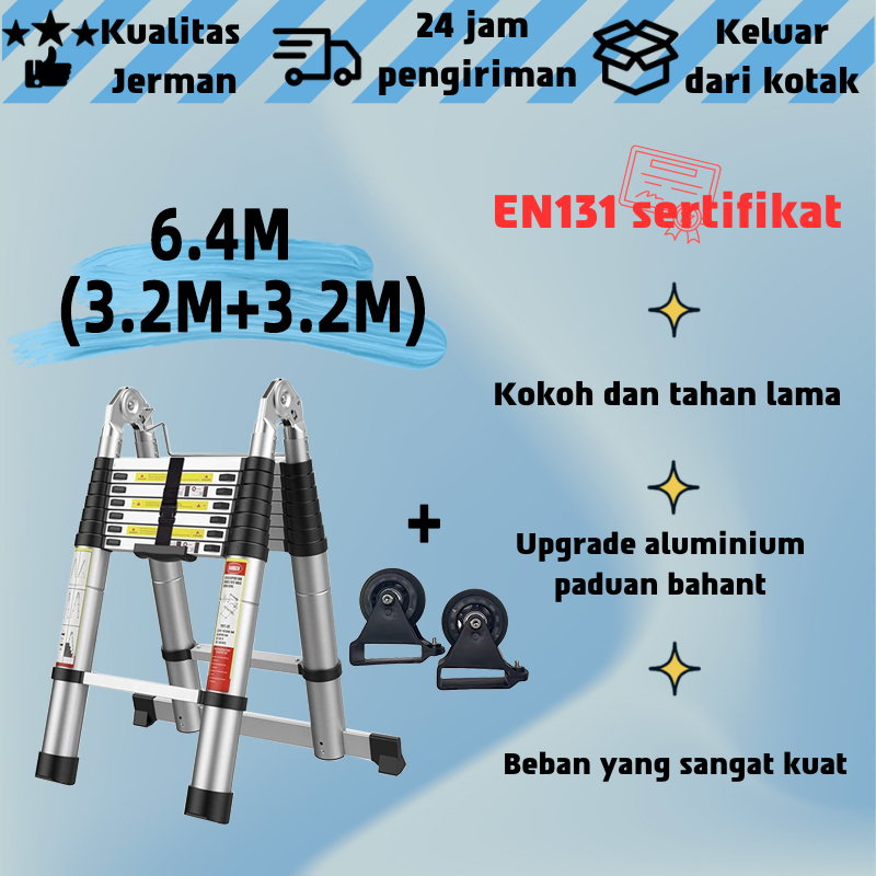 Jual Tangga Lipat Aluminium Tangga Teleskopik 2.6M/3.8M/4.4M/5M/5.6M/6 ...