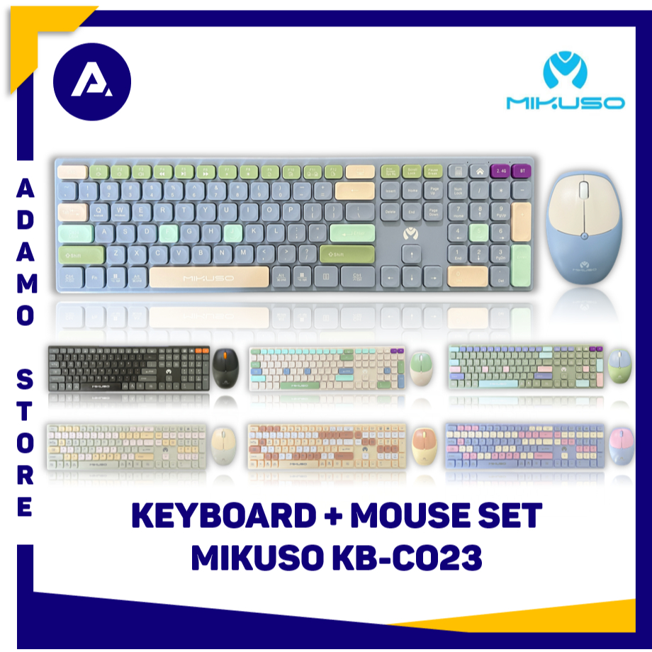 Jual Combo Keyboard Mouse Wireless 2.4G & Bluetooth 5.0 Mikuso KB-C023 | Shopee Indonesia