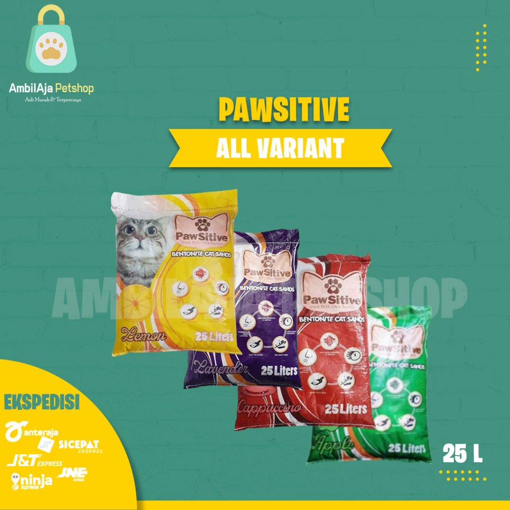 Jual PAWSITIVE 25L Pasir Kucing Wangi Gumpal Bentonite non Zeolit ...