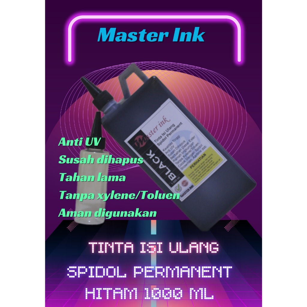 Jual Tinta Spidol Permanen Master INK Tinta Isi Ulang Spidol Master INK ...