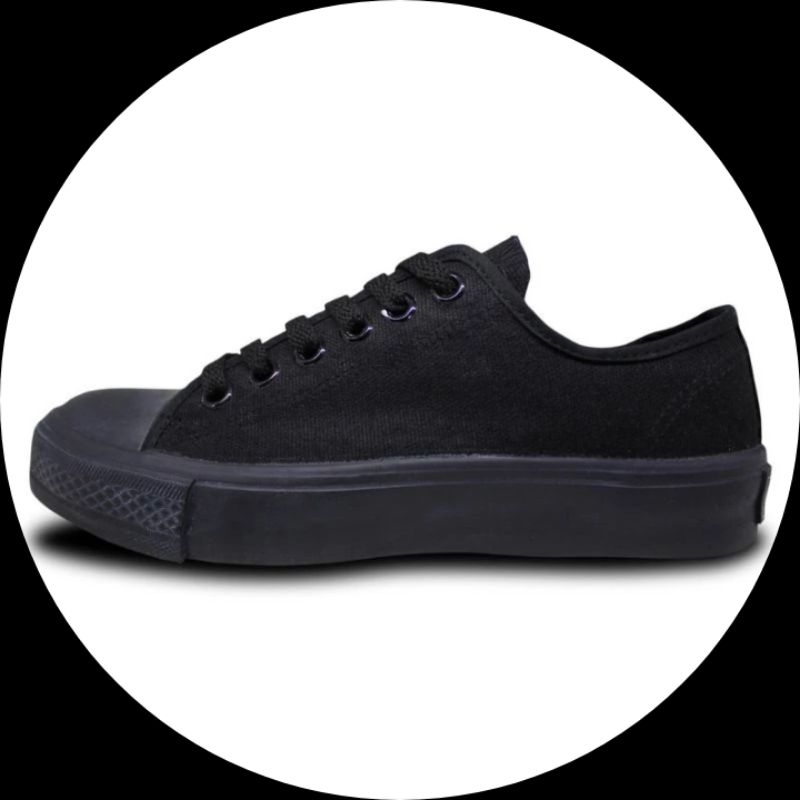 Jual sepatu Johnson basic locut all black | Shopee Indonesia