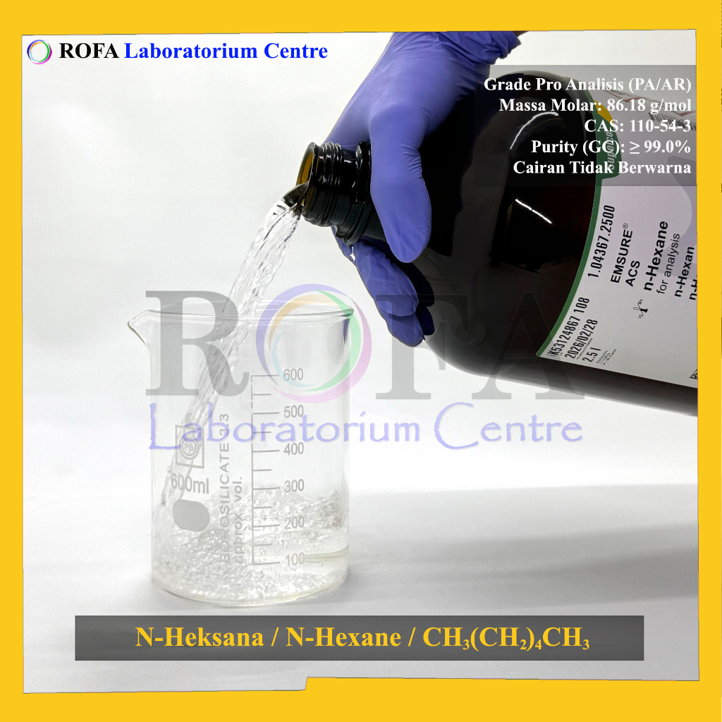 Jual N-Heksana / N-Hexane / CH3(CH2)4CH3 Pro Analisis 2500 mL | Shopee ...
