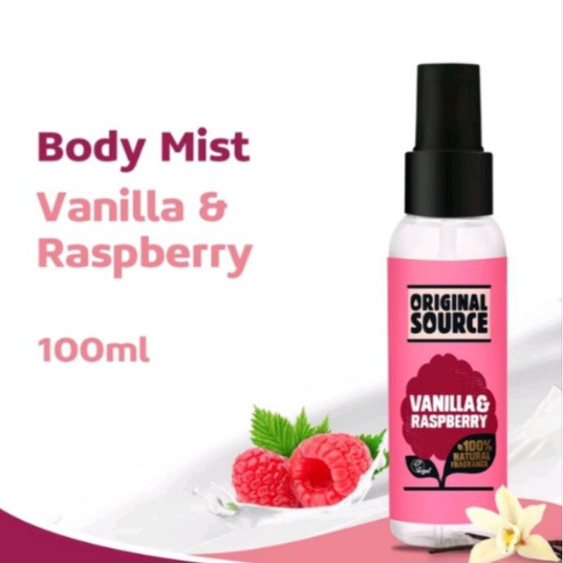 Jual ORIGINAL SOURCE Body Mist Vanilla & Rasberry 100ml | Shopee Indonesia