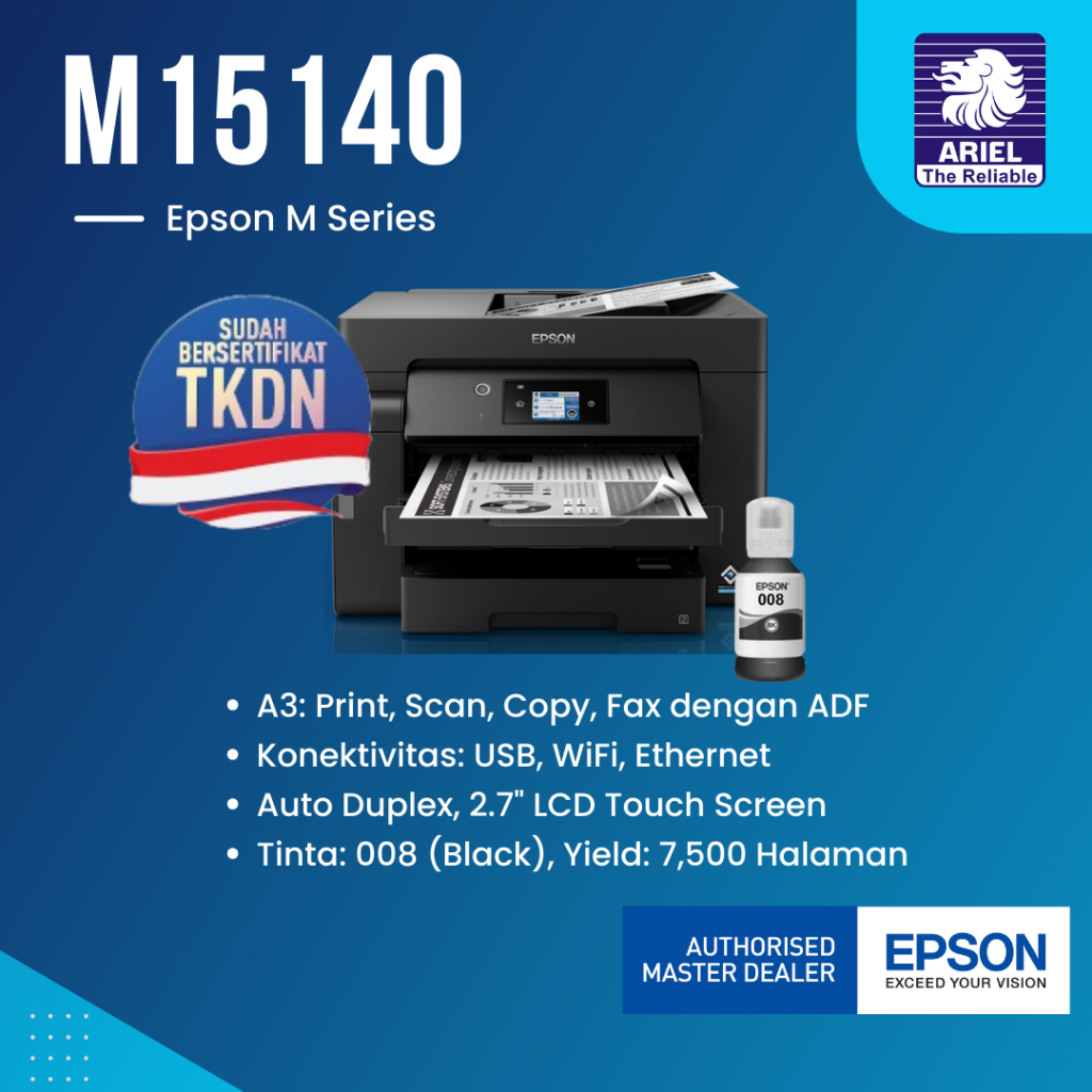 Jual Printer Epson Monochrome A3 M15140 EcoTank All-in-One WiFi Black ...