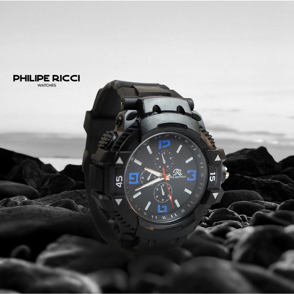 Jual PhiLipe Ricci Jam Tangan Pria Analog Ukuran Besar Diameter Bulat ...