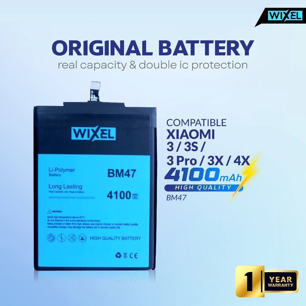 Jual WIXEL Baterai XiaoMi BM47 Redmi 3 3S 3X Pro Prime 4X Real Capacity ...