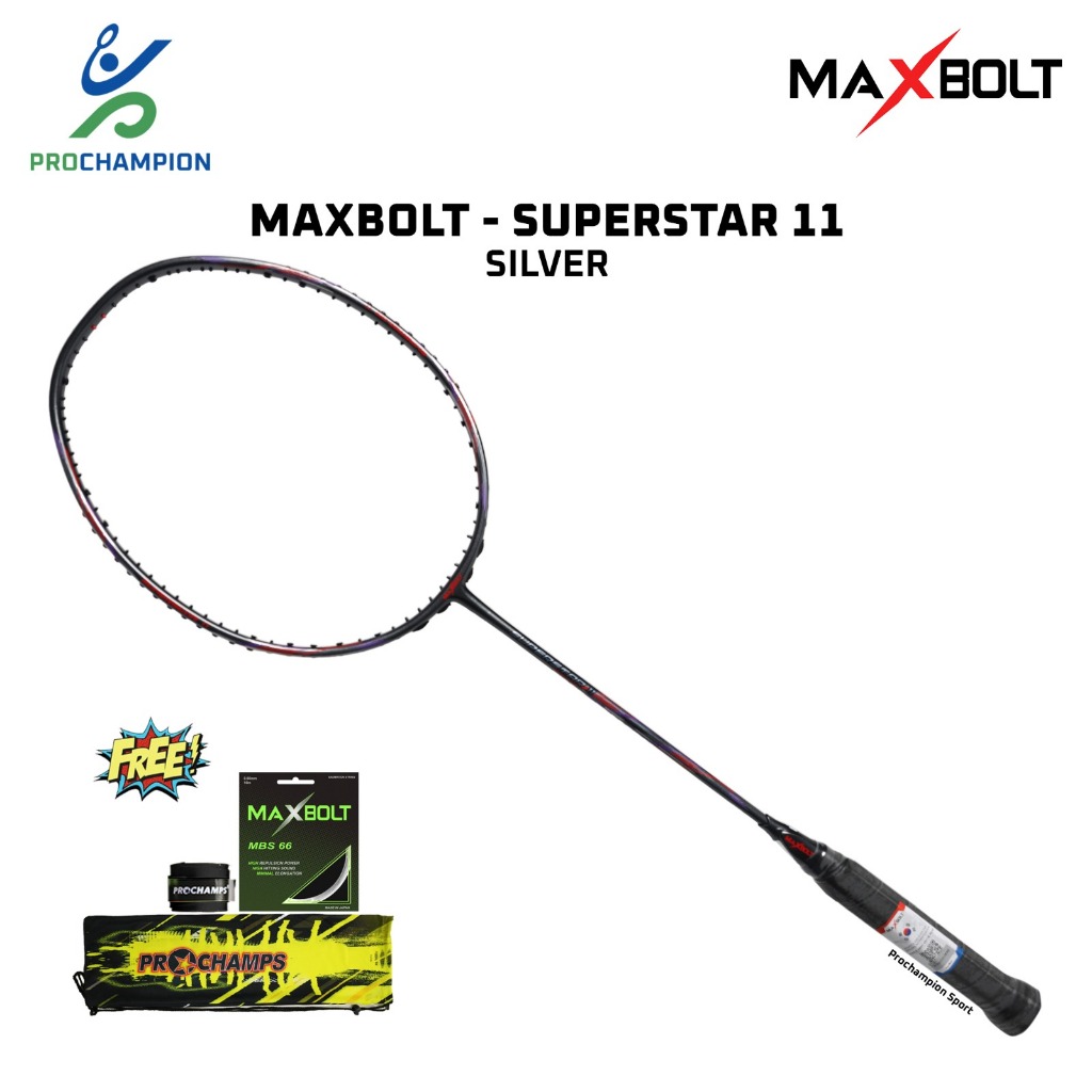 Jual Raket Badminton Maxbolt Superstar 11 Super Star 11 White / Silver ...