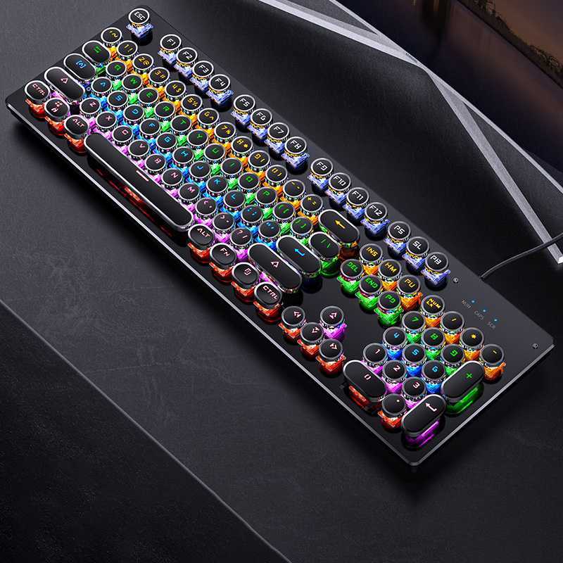 Jual Keyboard Gaming Mechanical Dengan Keycaps Bulat Wired USB RGB ...