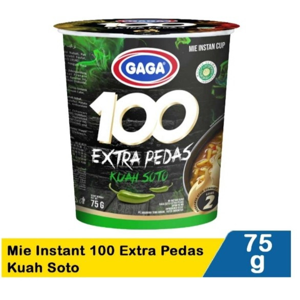 Jual MIe Gaga 100 Cup Extra Pedas Kuah Soto 75 g | Shopee Indonesia