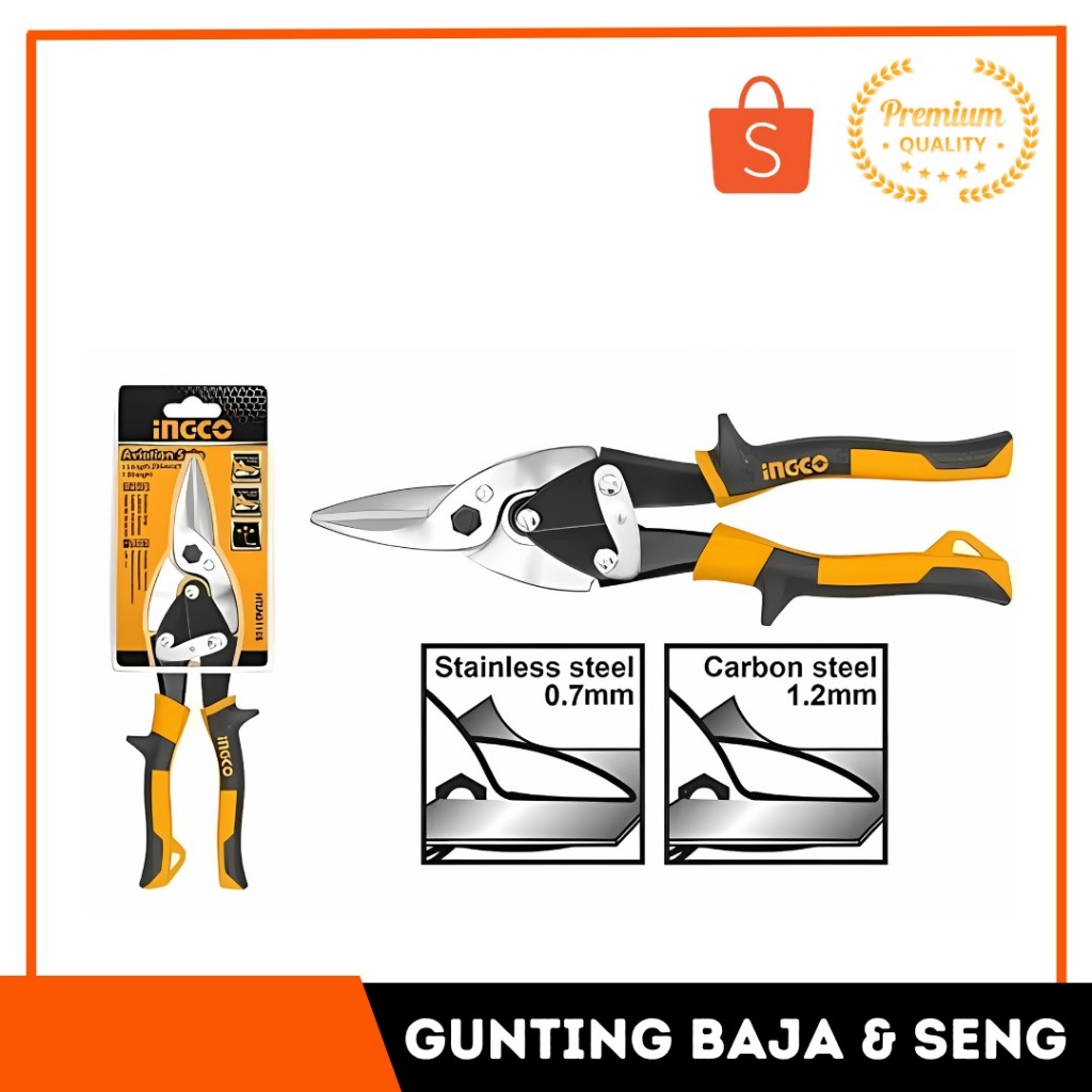 Jual INGCO HTSN0110S Gunting Seng Baja Gunting Puring Gagang Karet 10 ...