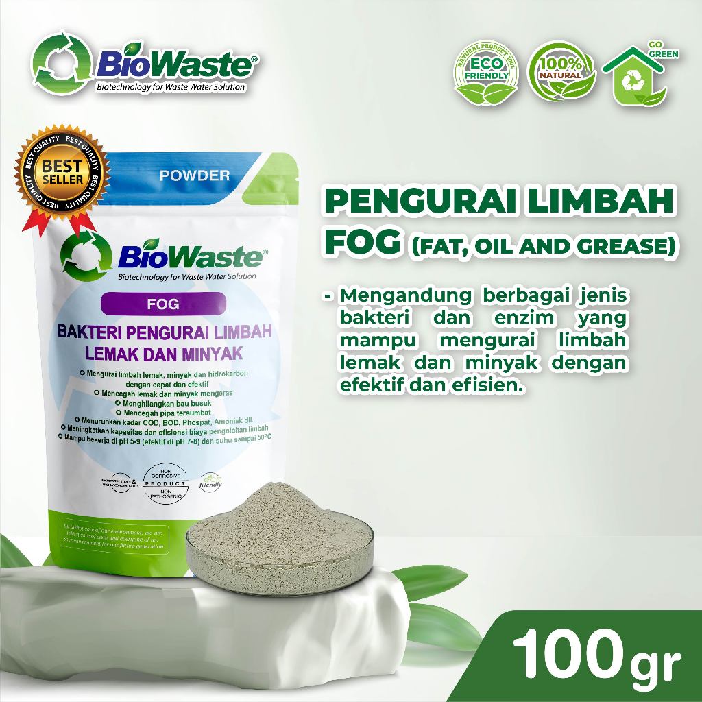 Jual Bakteri Pengurai Limbah BioWaste FOG 100gram | Shopee Indonesia
