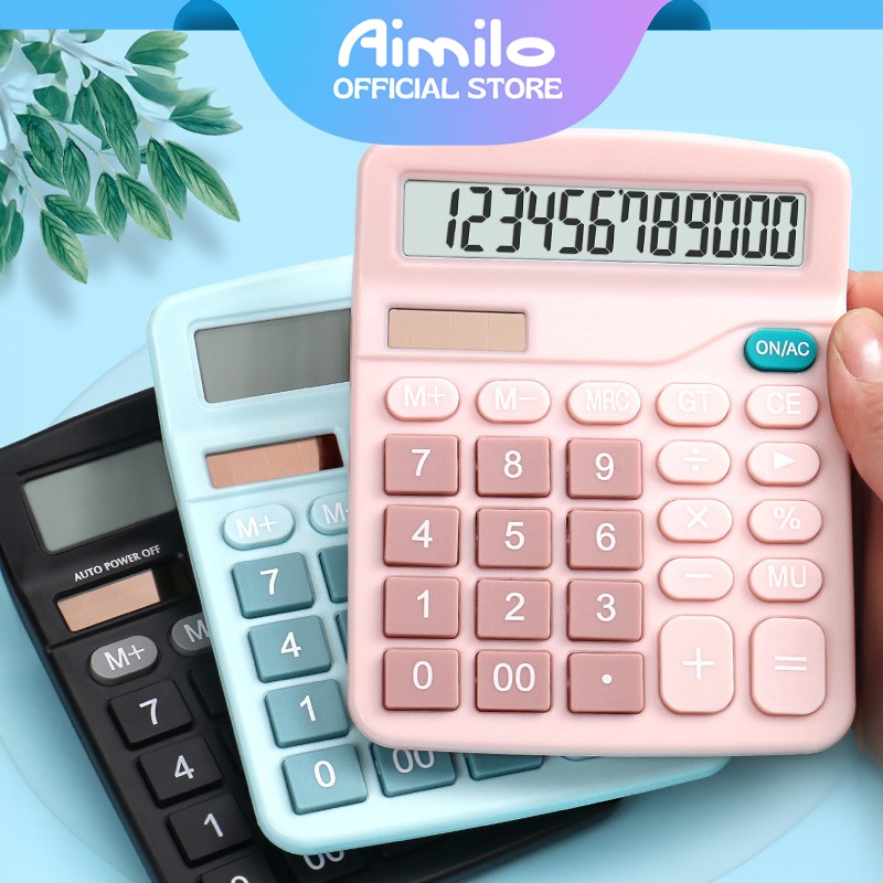 Jual [READY] Aimilo Kalkulator Digital 12-Bit Dual Energi Baterai dan ...