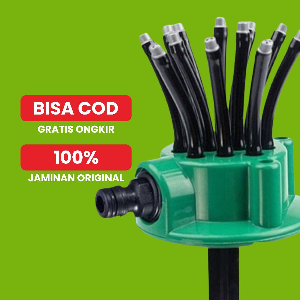 Jual Semprotan Air Taman 12 Kepala Otomatis Adjustable Garden Sprinkler ...
