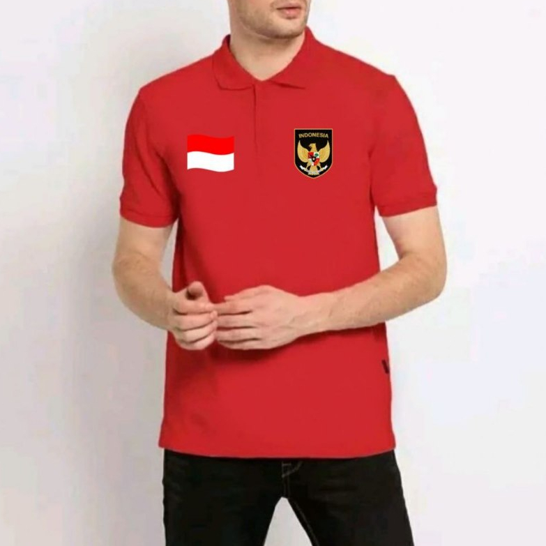 Jual KAOS POLO SHIRT KERAH PRIA SERAGAM LOGO KEMERDEKAAN RI GARUDA ...
