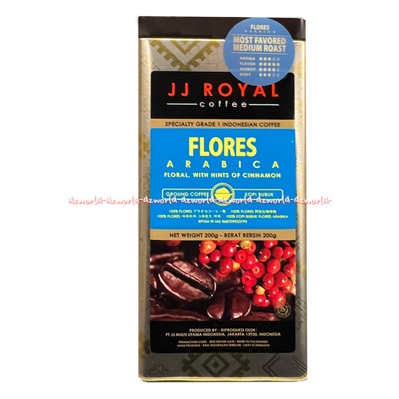 Jual JJ Royal Coffee 200gr Flores Arabica Kopi Bubuk Kemasan Kaleng ...