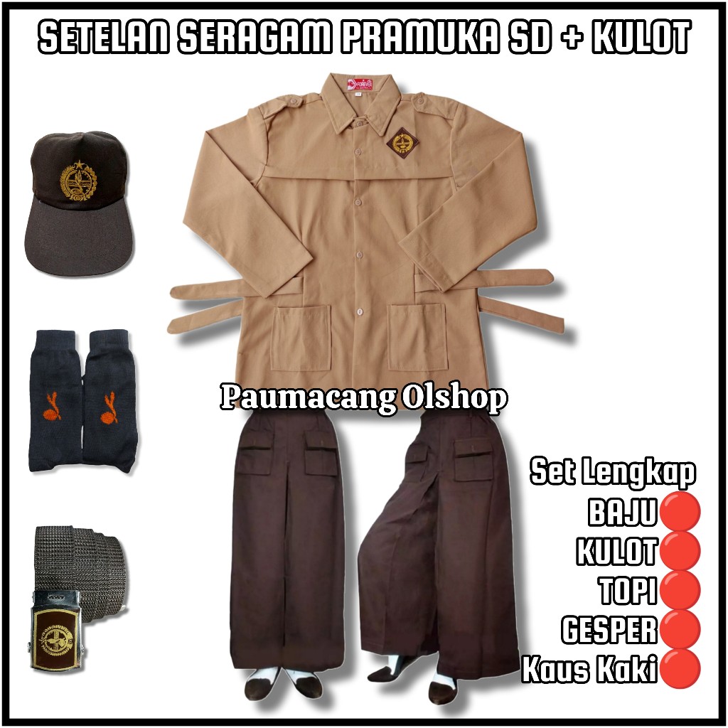 Jual Setelan Seragam Sekolah Pramuka Penggalang SD Putri Baju Pramuka Penggalang Lengan Panjang ...