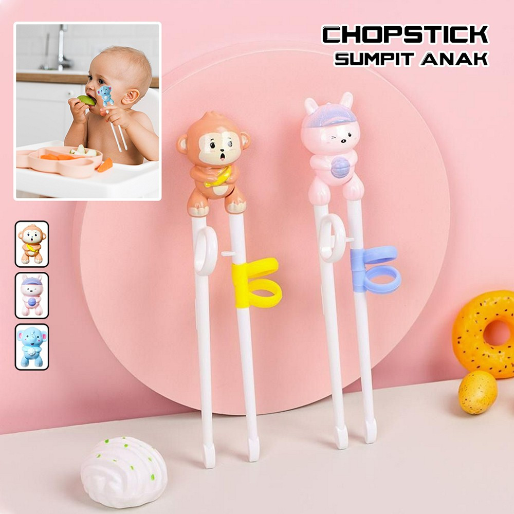 Jual Chopstick Sumpit Anak Karakter Animal Alat Makan Anak Bayi ...