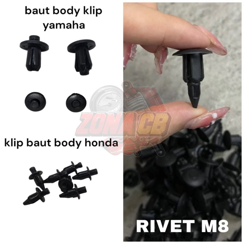 Jual BAUT KANCING KLIP RIVET BODY PLASTIK YAMAHA HONDA IMPORT / kancing ...