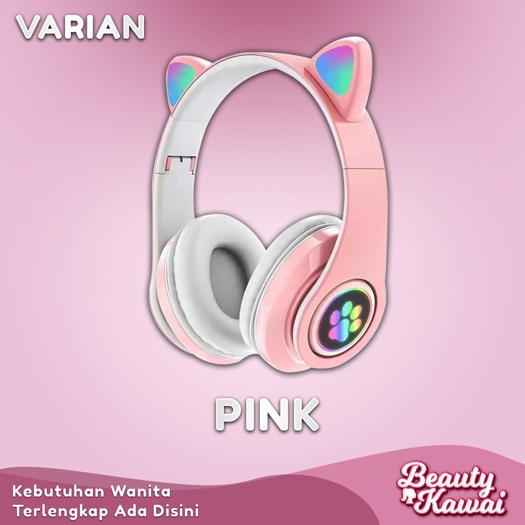 Jual Headset Kucing LED TWS Bluetooth 5.0 Headphone Extra Bass | Shopee ...