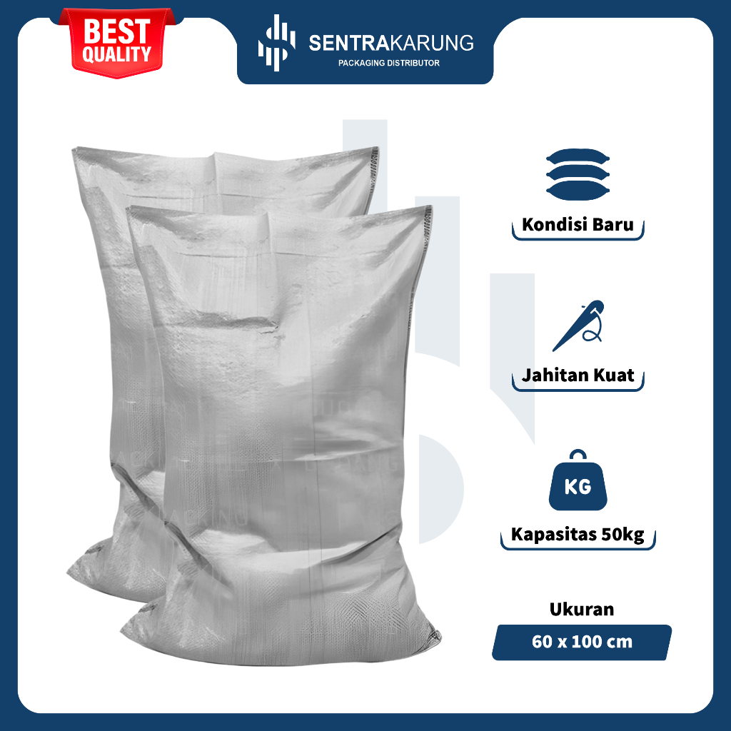 Jual Karung Bagor Plastik Baru Besar Putih Hitam Silver Kantong ...