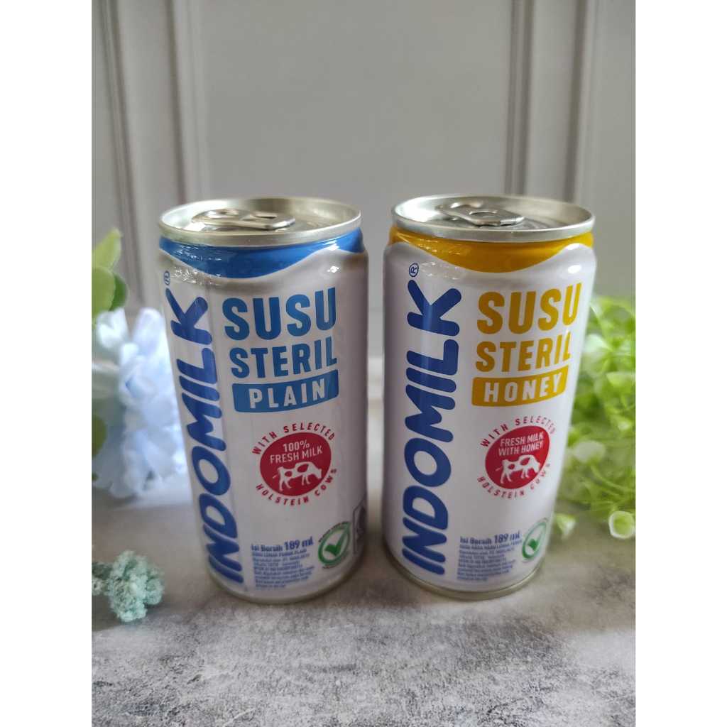 Jual INDOMILK Susu Steril Plain dan honey Can 189 ml | Shopee Indonesia